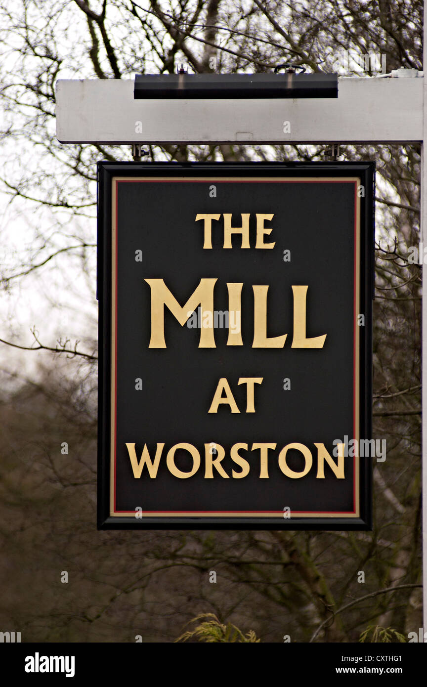 The mill at worston pub bar restaurant Stock Photo - Alamy