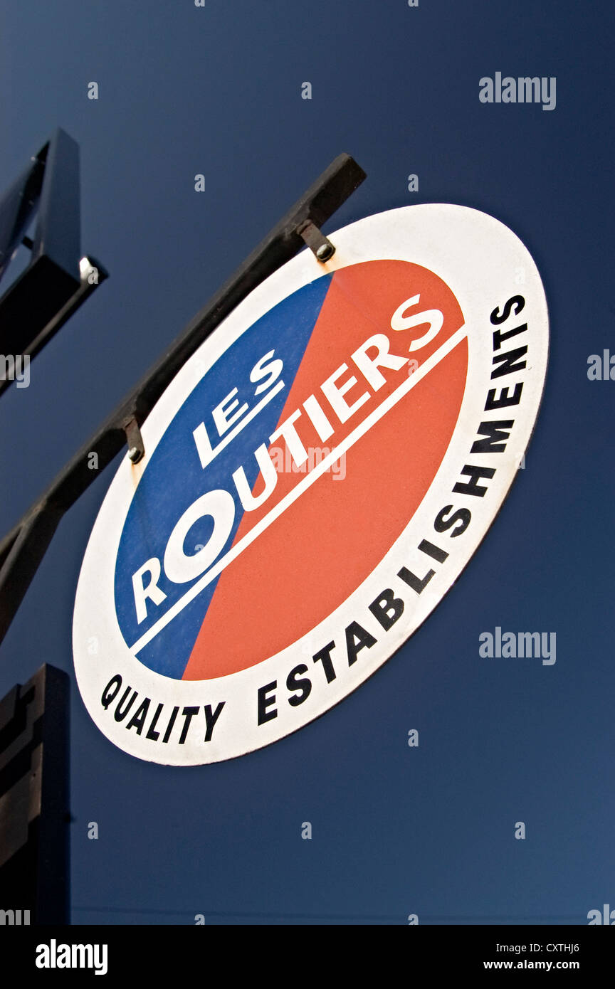 les routiers travel quality hotel guide sign Stock Photo - Alamy