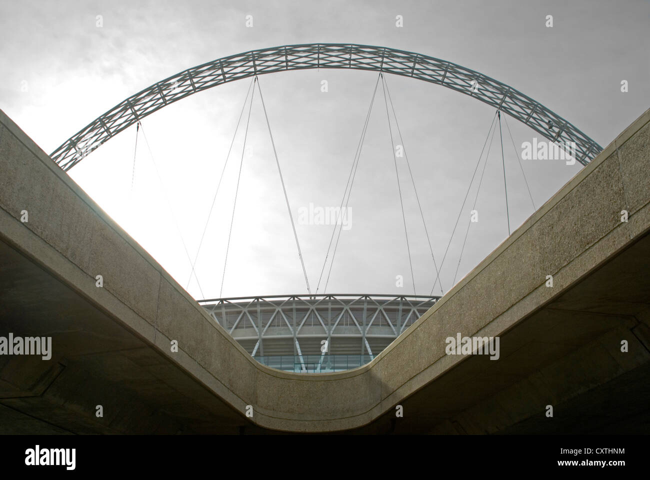 Horizontal close up of the New Wembley Stadium and it's impressive arch ...