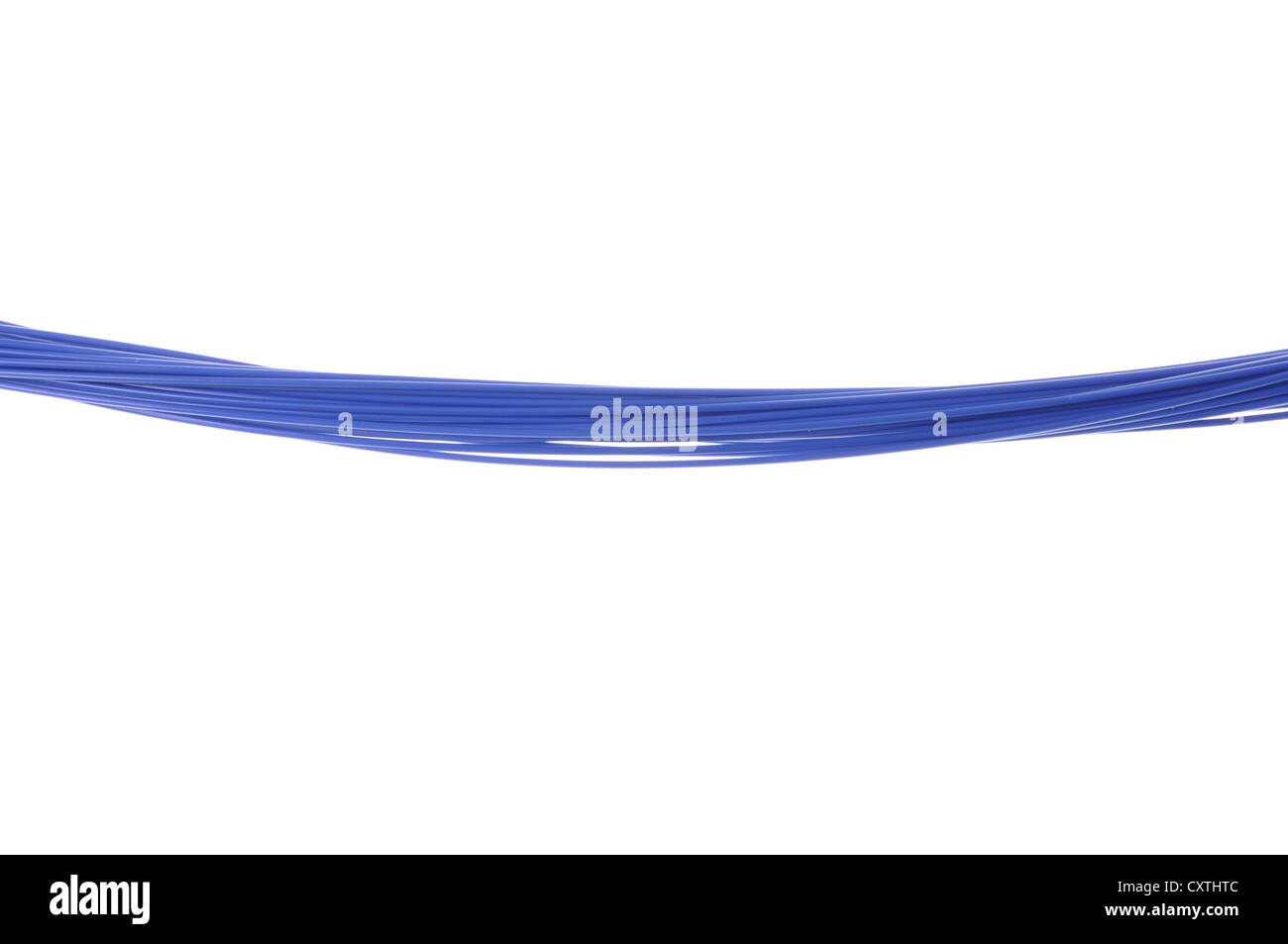 Blue wire isolated on white background Stock Photo - Alamy