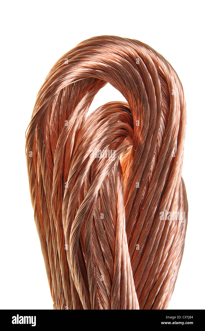 Swirl copper wire isolated on white background Stock Photo - Alamy