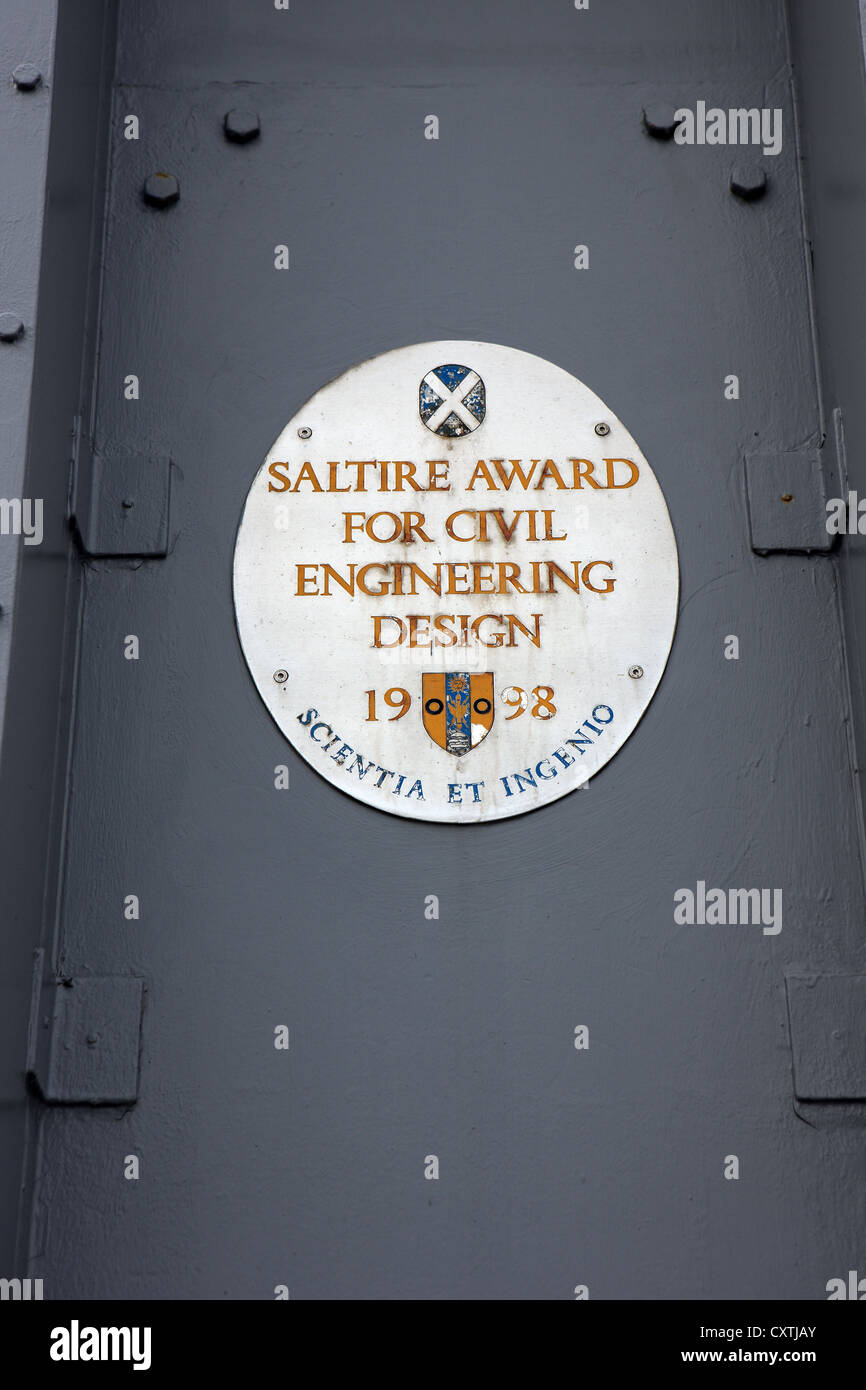 Saltire Award for civil engineering design plaque on the Forth Road ...