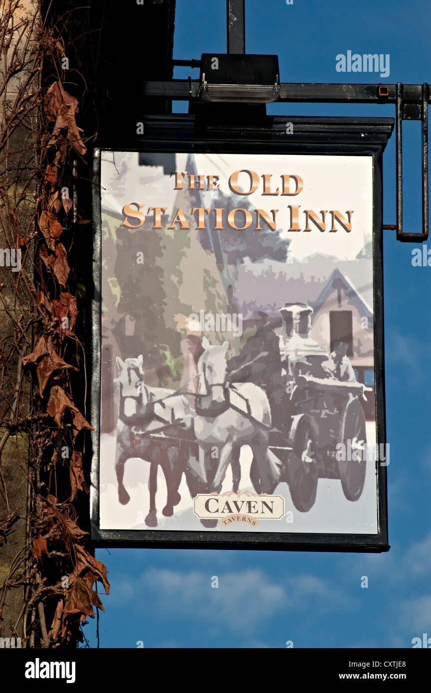 the old station inn sign Stock Photo - Alamy