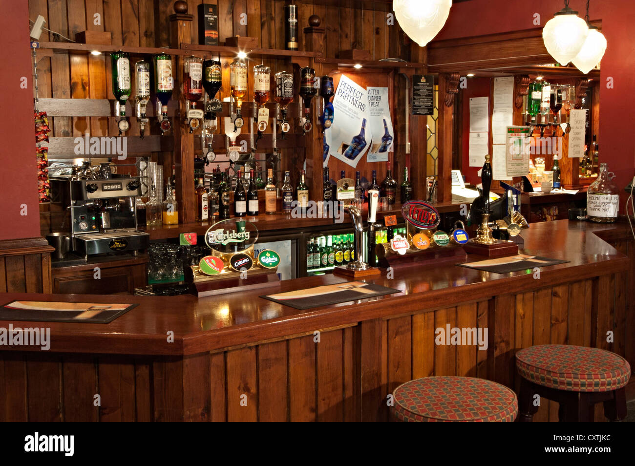 the holme hall pub bar Stock Photo - Alamy