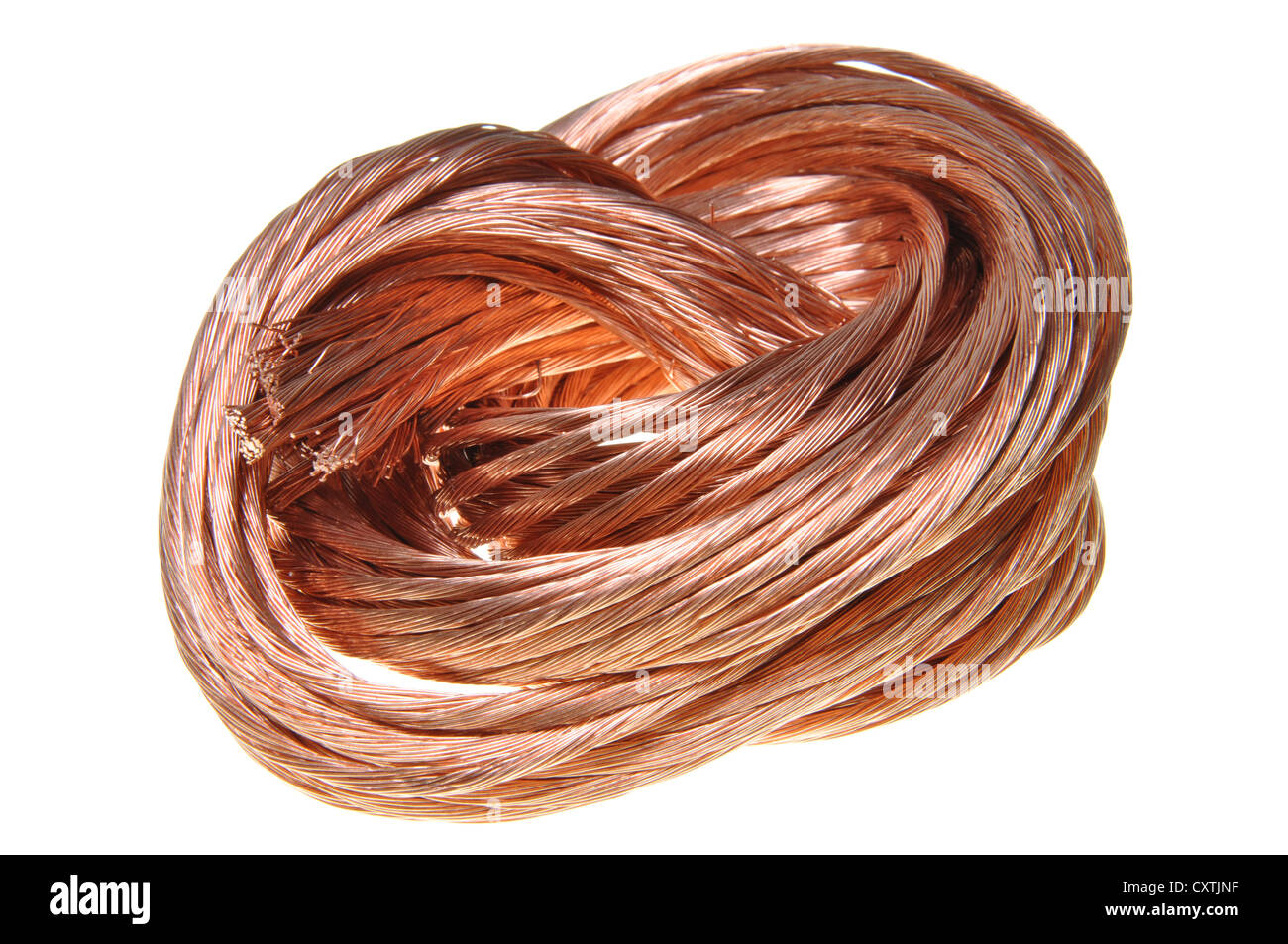 Copper wire isolated on white background Stock Photo - Alamy
