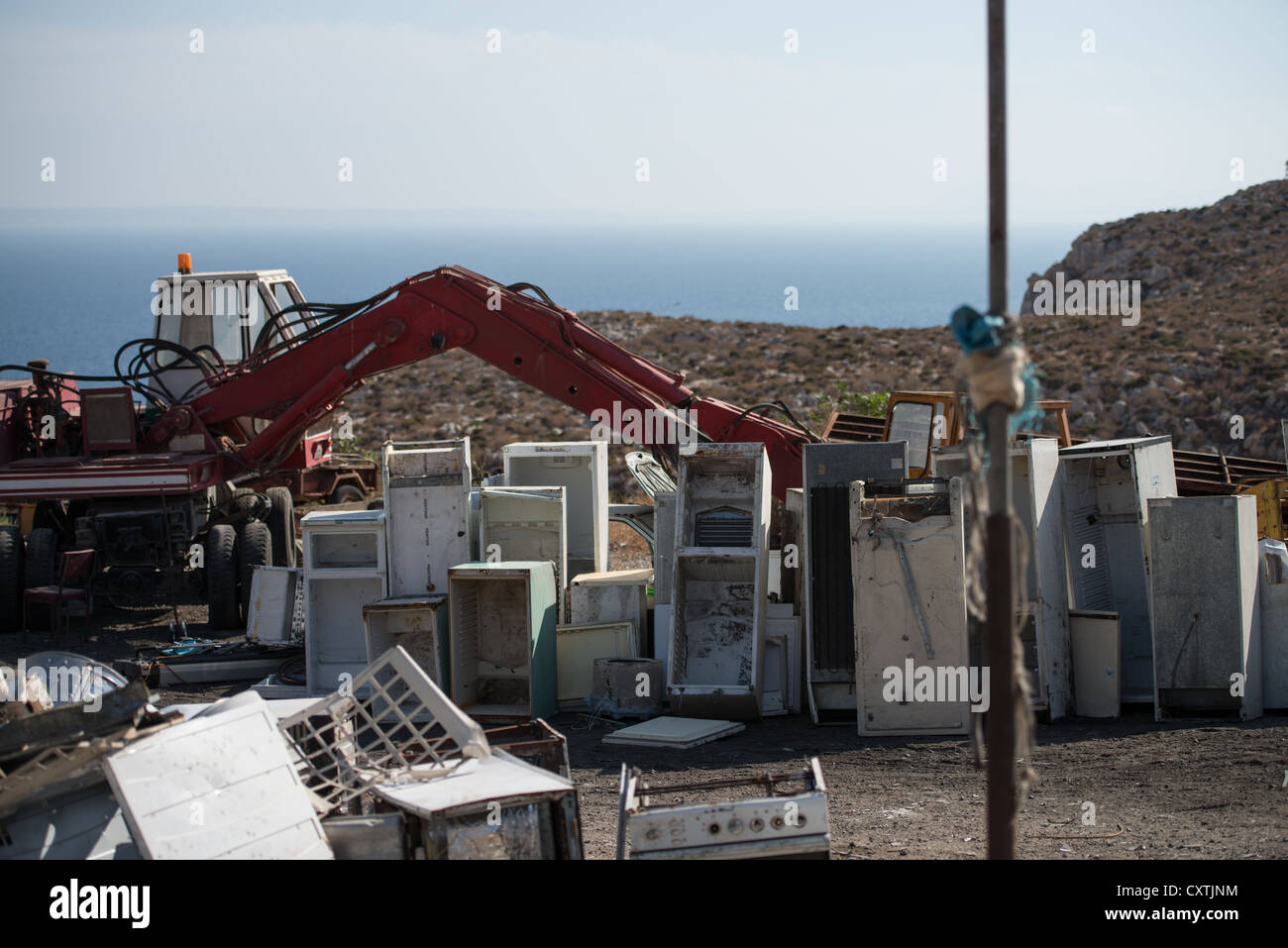 discarded fridges in dump Stock Photo - Alamy