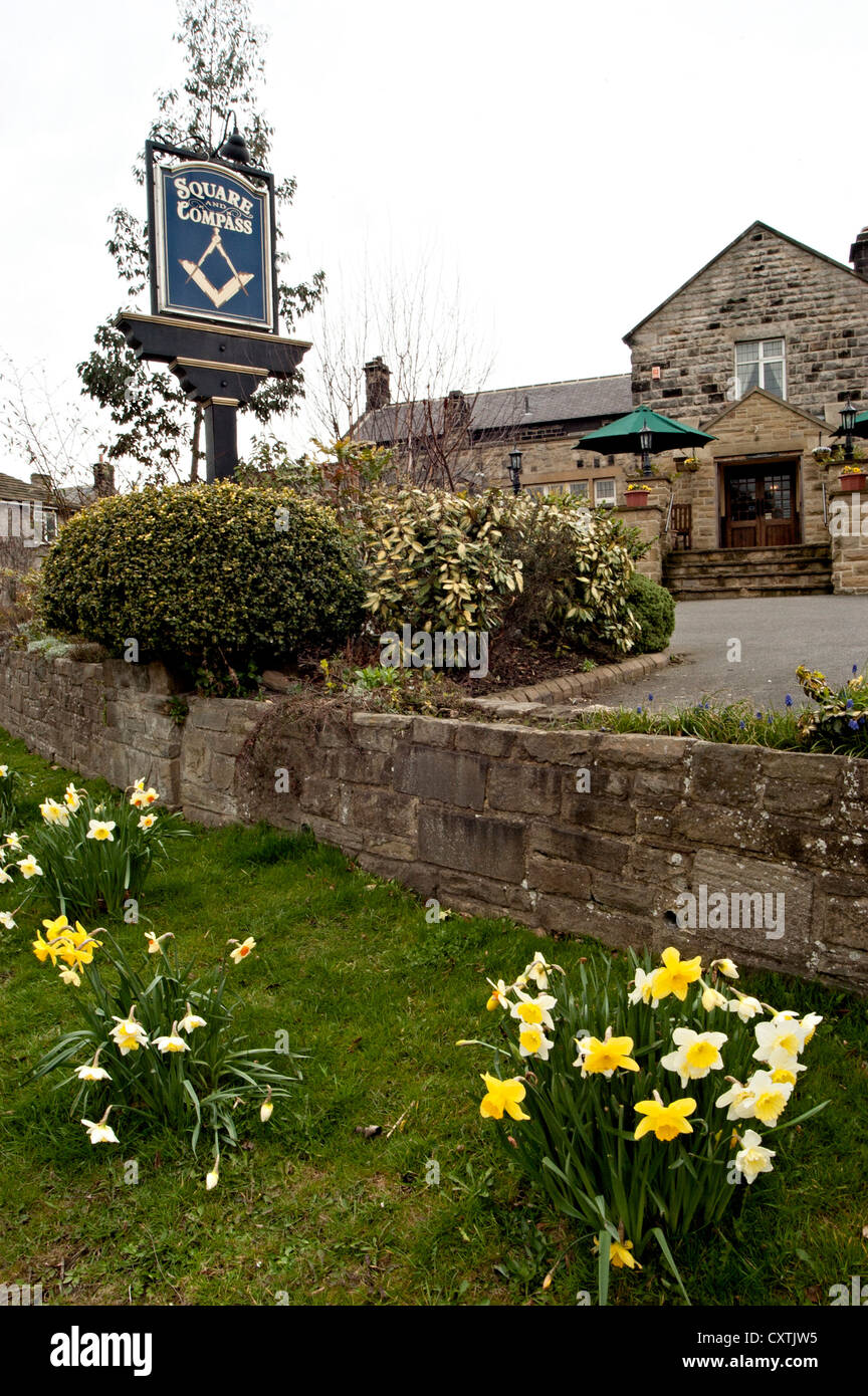 the square and compass inn pub north rigby Stock Photo - Alamy