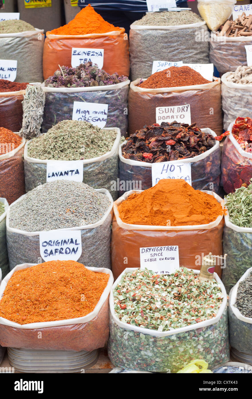 Spices in market bodrum turkey hi-res stock photography and images - Alamy