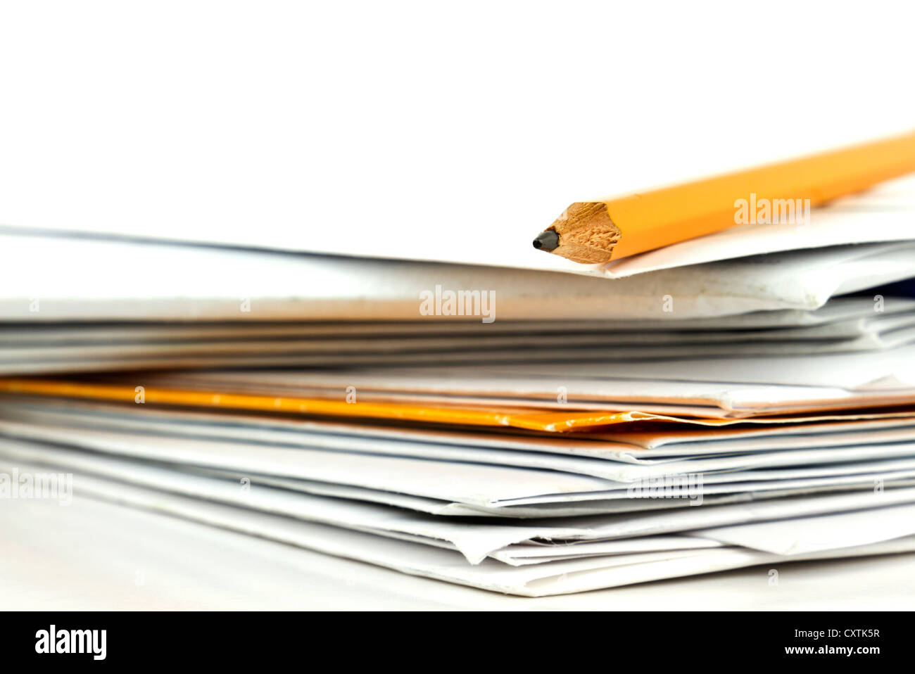 Stack of envelopes on white hi-res stock photography and images - Alamy