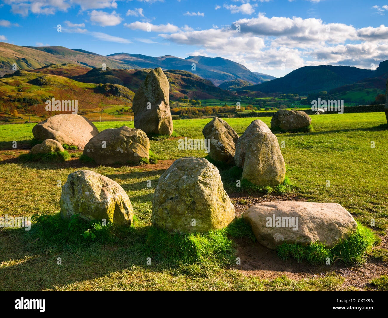 Castlerigg Stone Circle with High Rigg behind. Lake District National ...