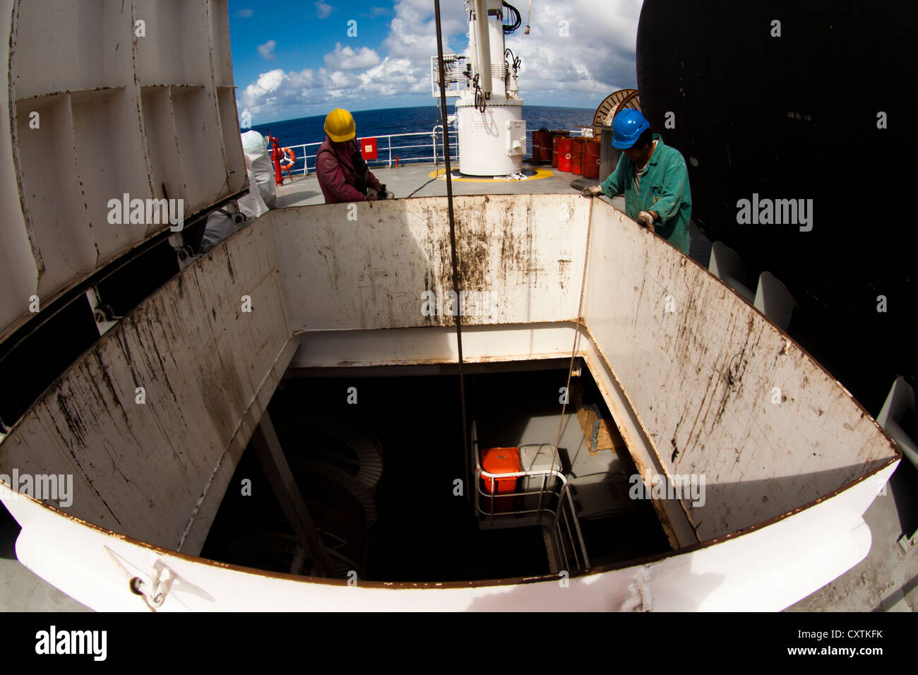 recyclable garbage transfer at CGG Alize seismic vessel. In Brazil all ...