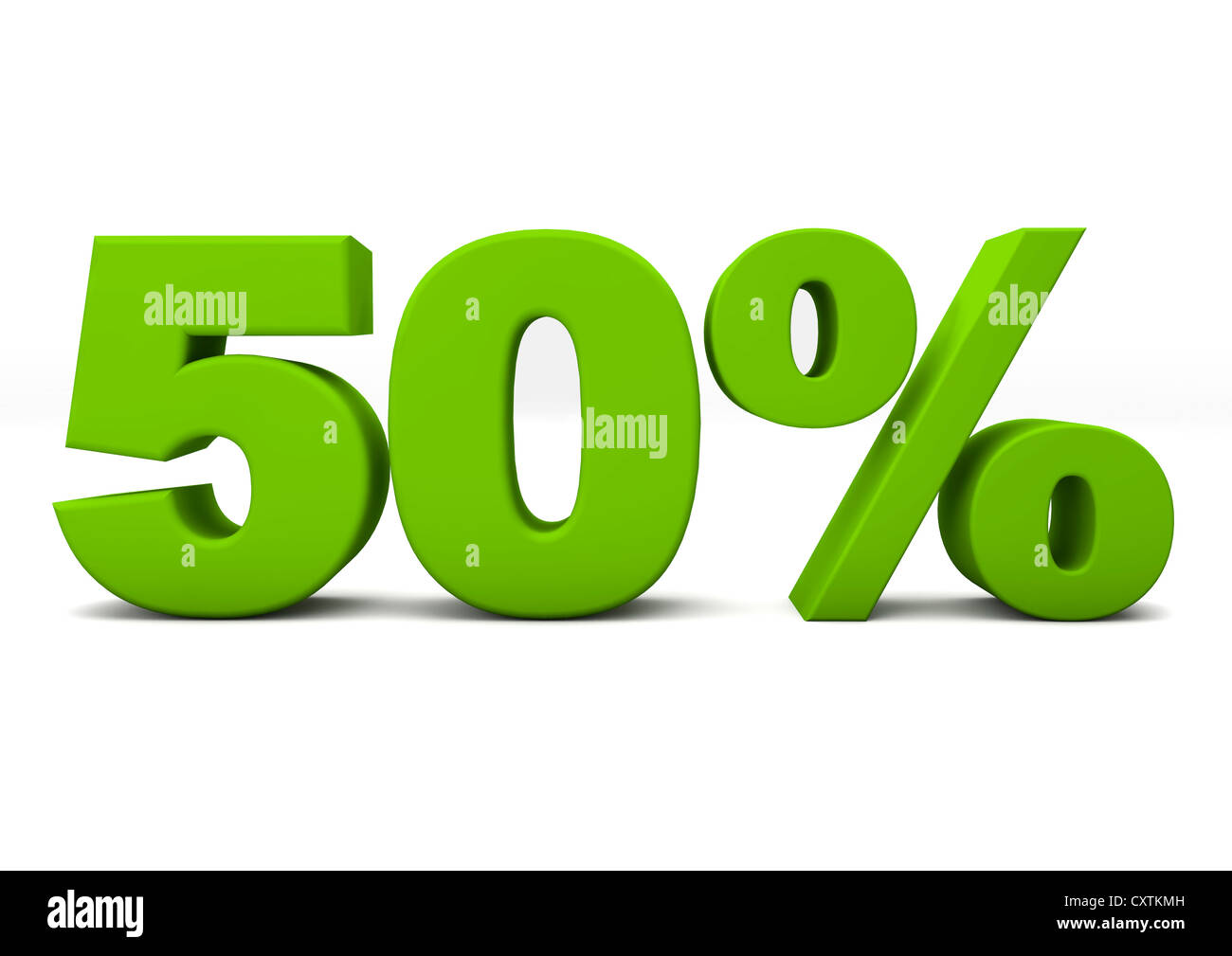 50 % Percent Symbol in green, isolated on a white background - Cutout ...