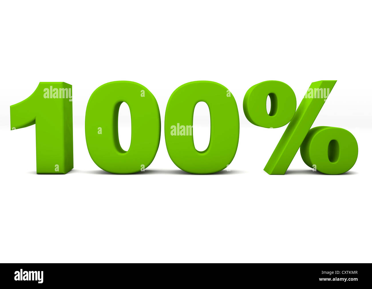 3D render of a green 100% isolated on a white background - Cutout Stock ...