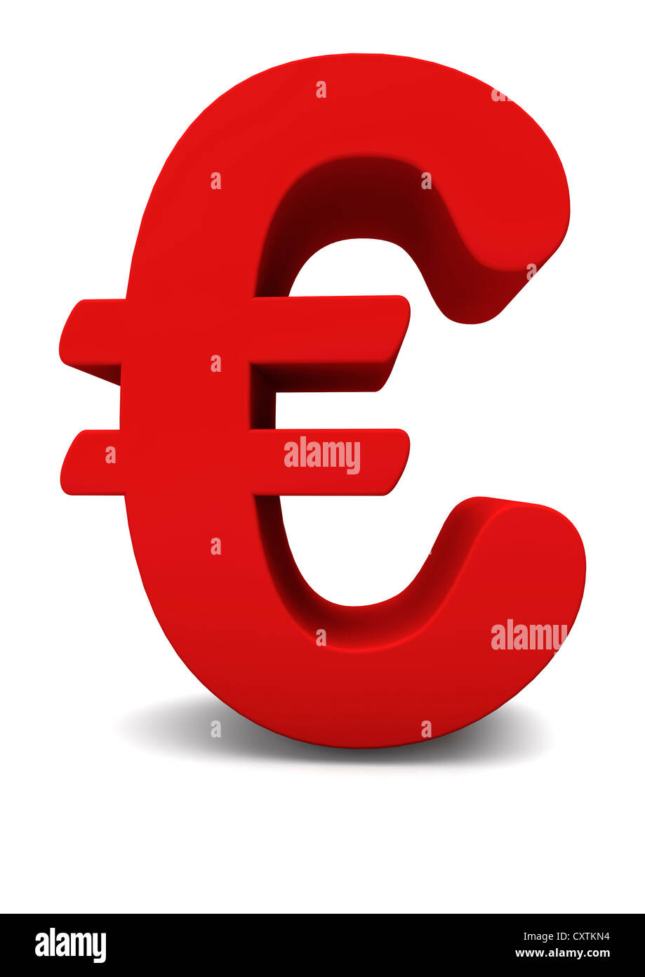 3D render of a red Euro symbol on white background Stock Photo - Alamy