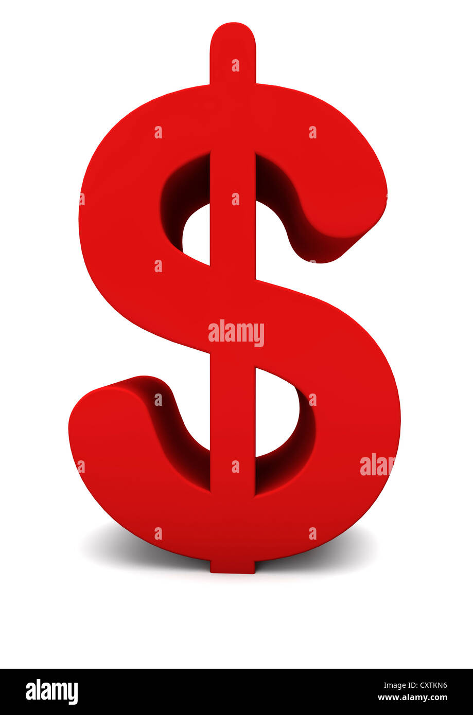 3D render of a Red Dollar symbol on white background Stock Photo - Alamy