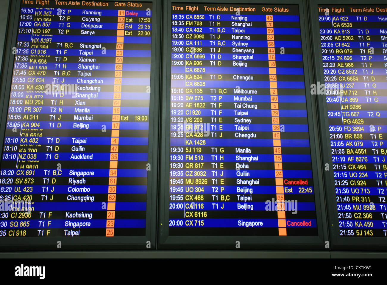 Flight information panel hi-res stock photography and images - Alamy