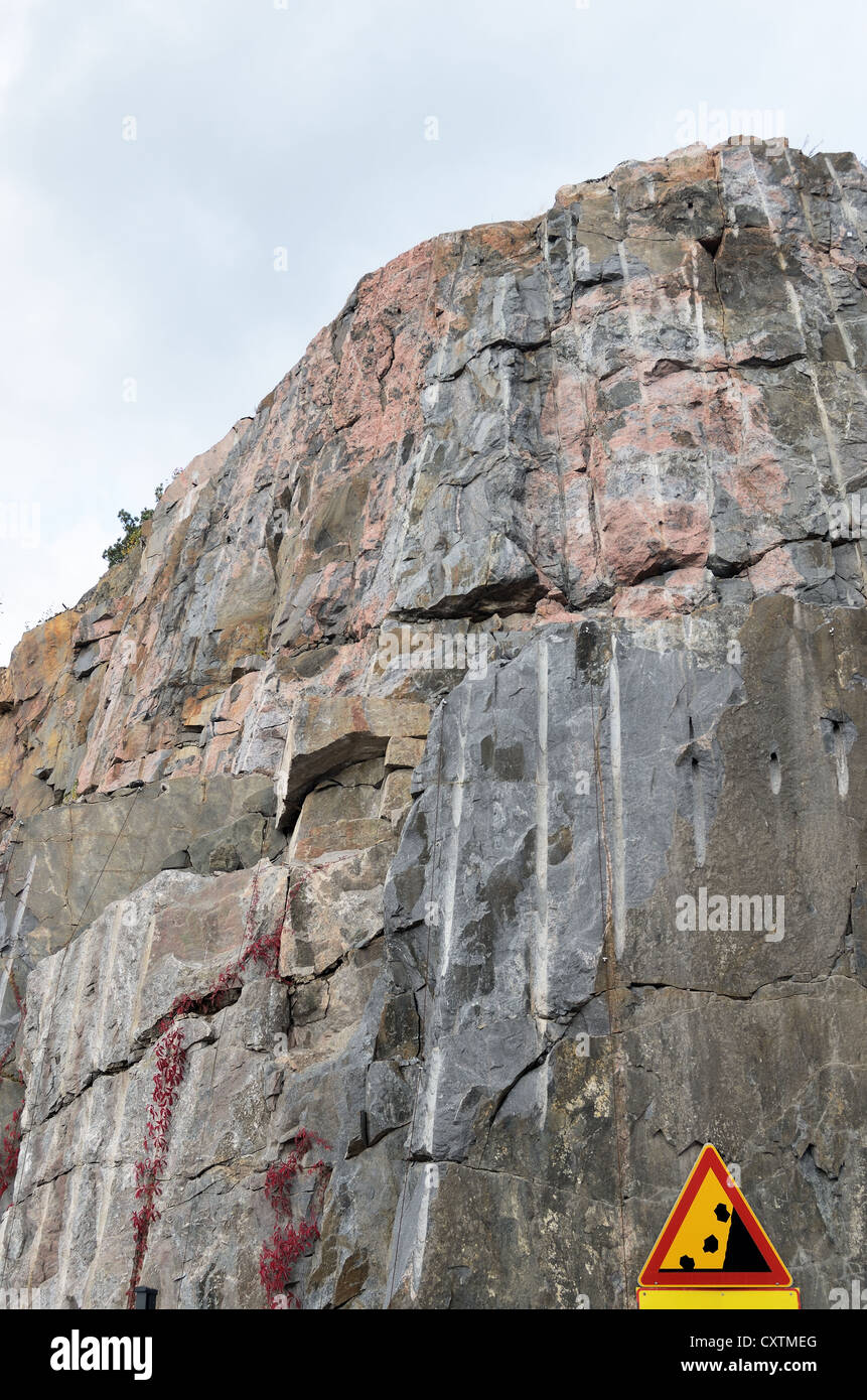 Falling Rocks Road Sign Road Sign High Resolution Stock Photography and ...