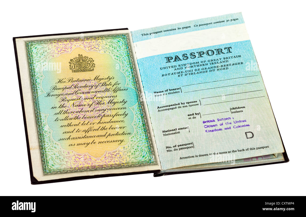 Old british passport hi-res stock photography and images - Alamy