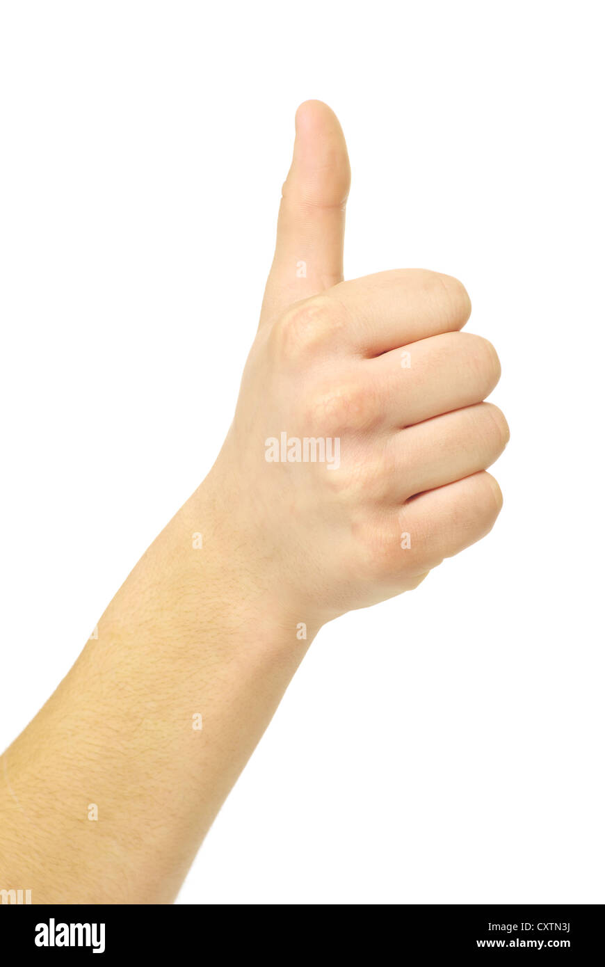 success hand sign isolated on white Stock Photo - Alamy
