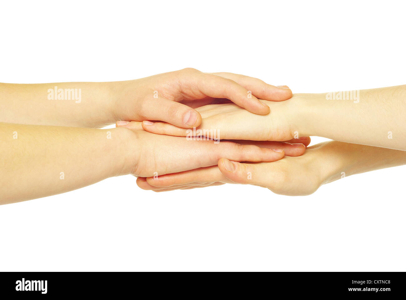pile of hands isolated on a white Stock Photo - Alamy
