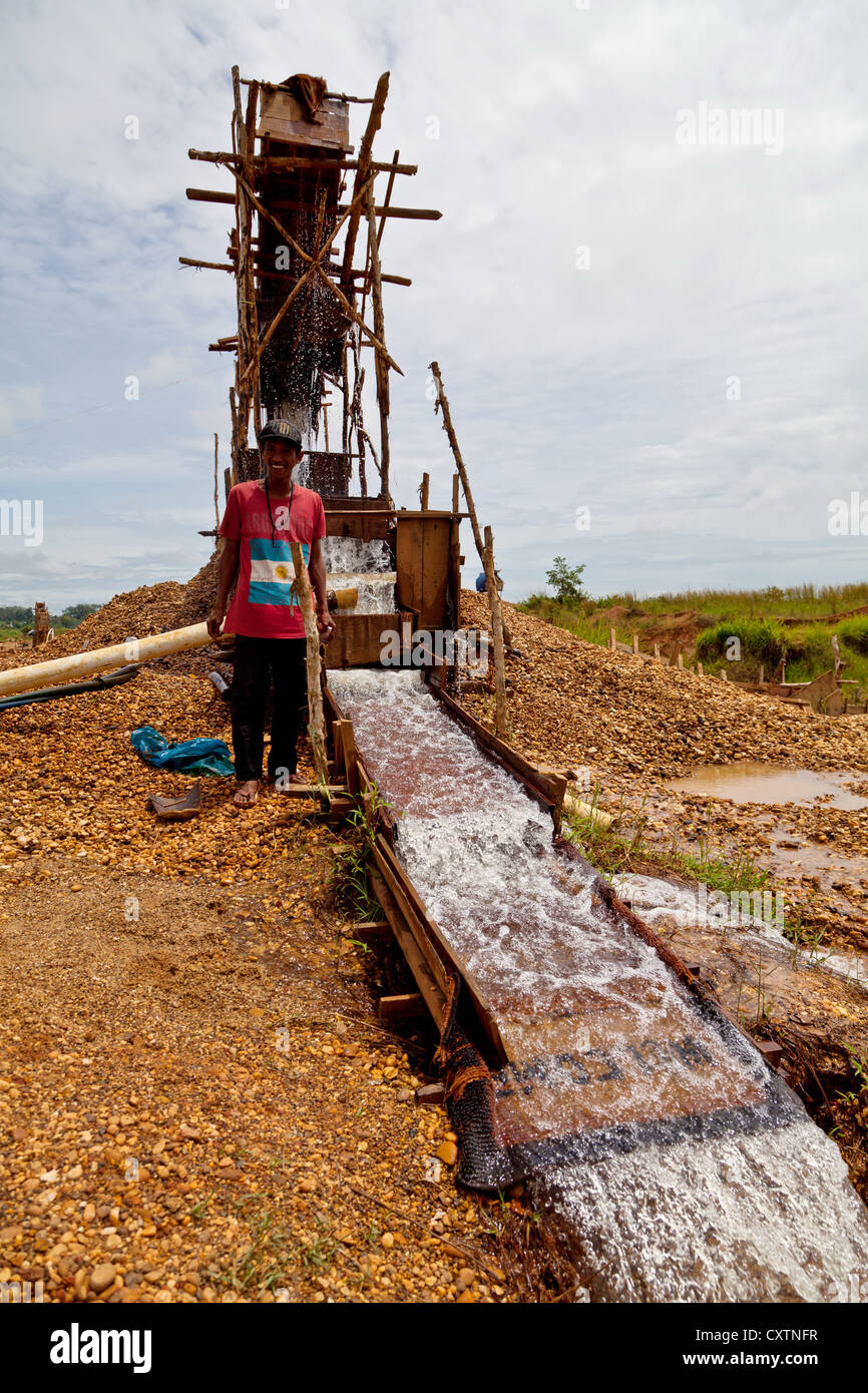 Irrigation Plant on the Diamond Mines of Cempaka, Indonesia Stock Photo ...