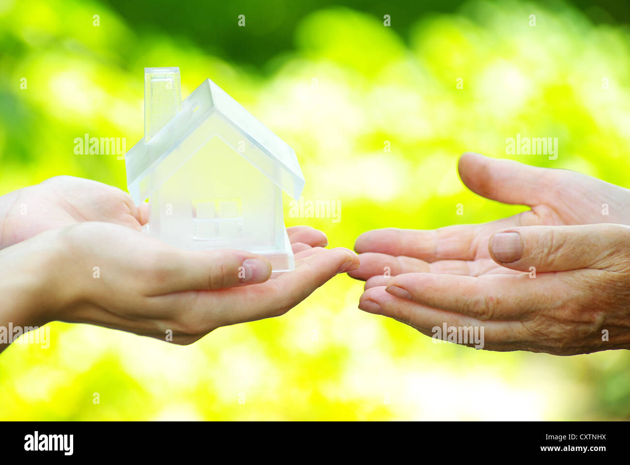 The house in human hand Stock Photo - Alamy