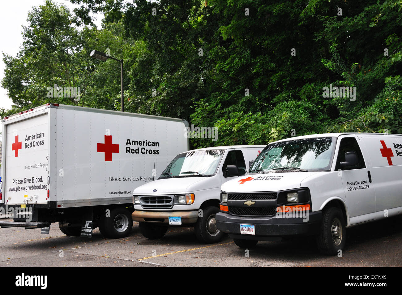 Red Cross vehicles, USA Stock Photo - Alamy