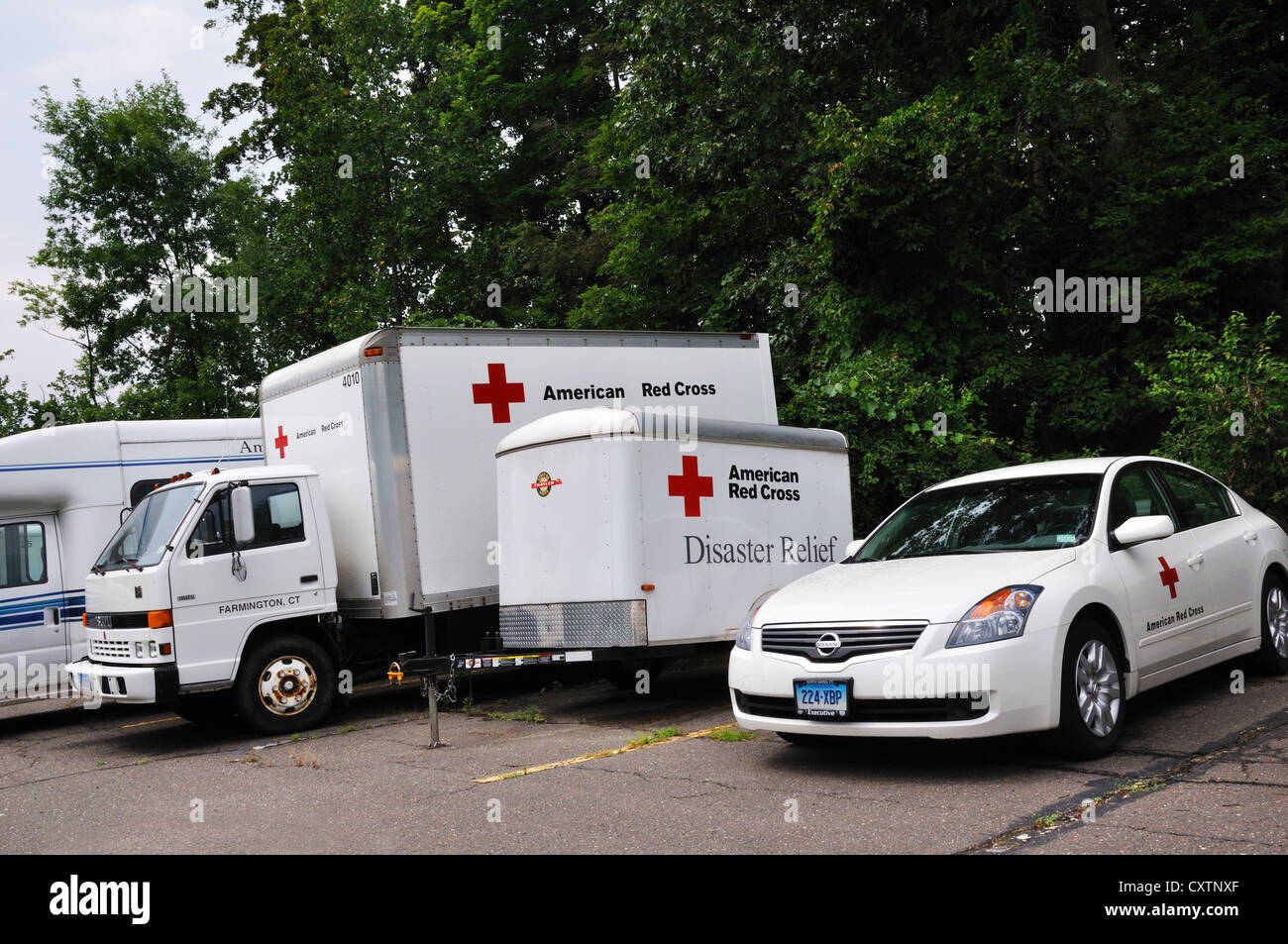 Red Cross vehicles, USA Stock Photo - Alamy
