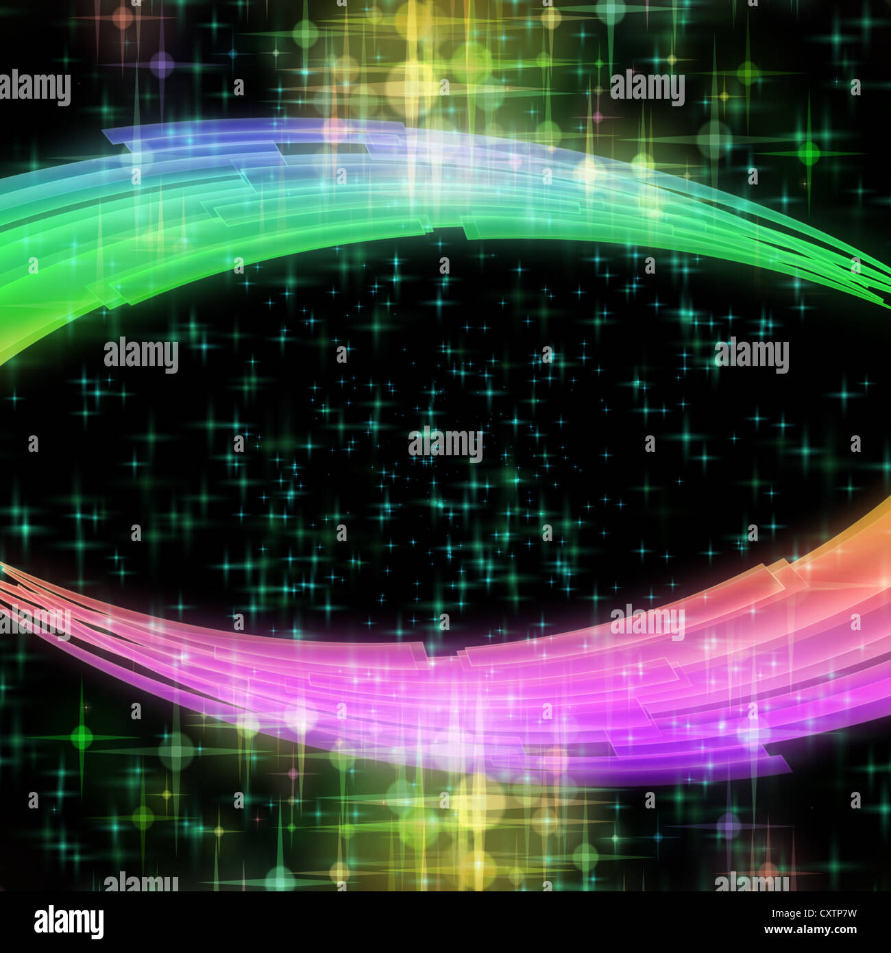 Fantastic Christmas wave design with glowing stars Stock Photo - Alamy