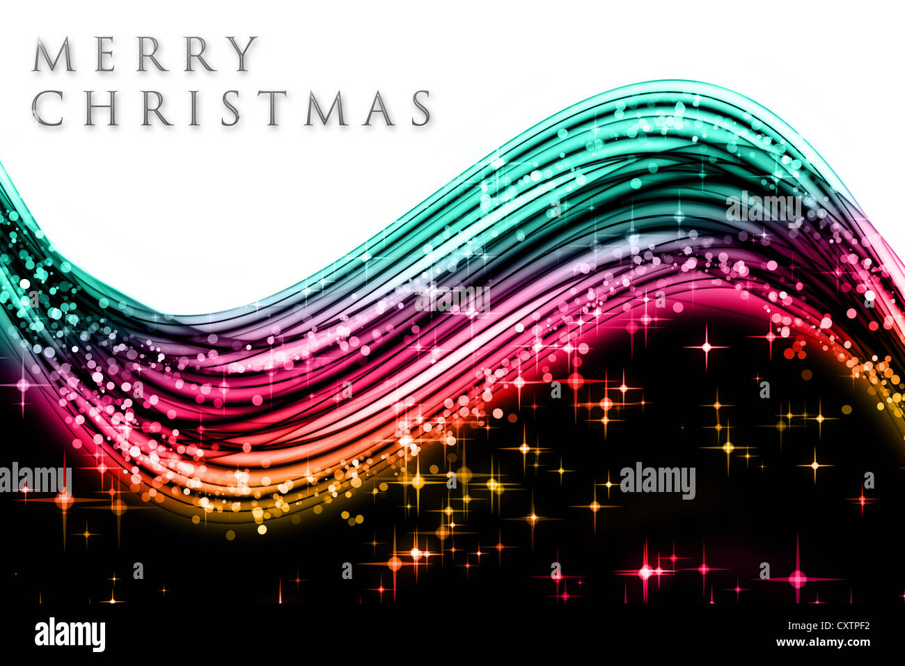 Fantastic Christmas wave design with snowflakes and glowing stars Stock ...