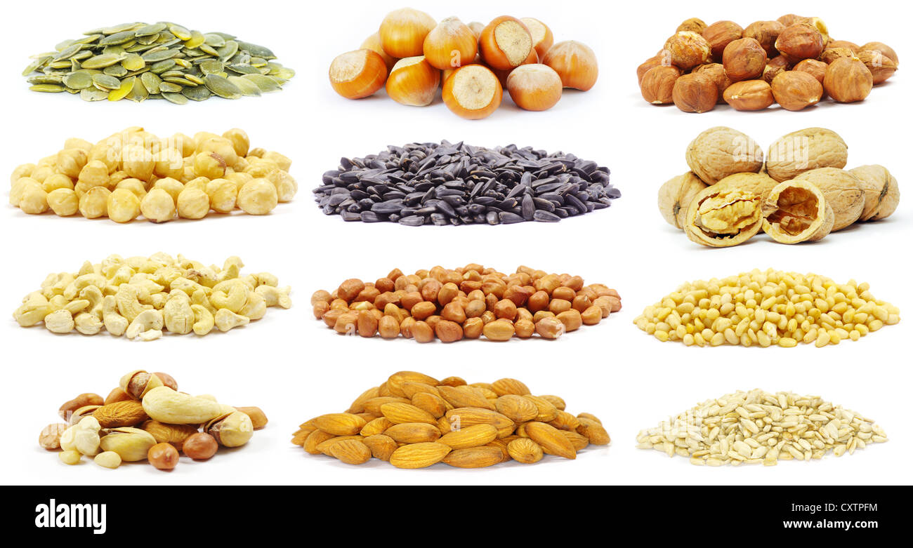 seeds and nuts with collection Stock Photo - Alamy