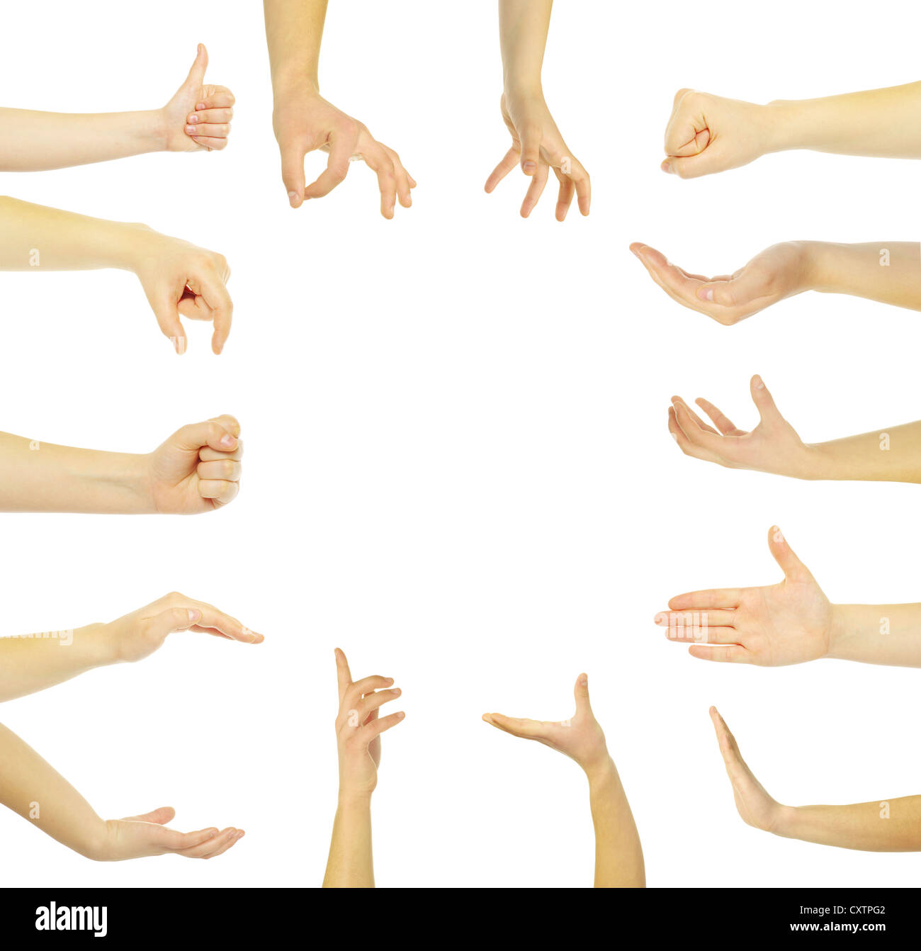hands isolated on a white background Stock Photo - Alamy