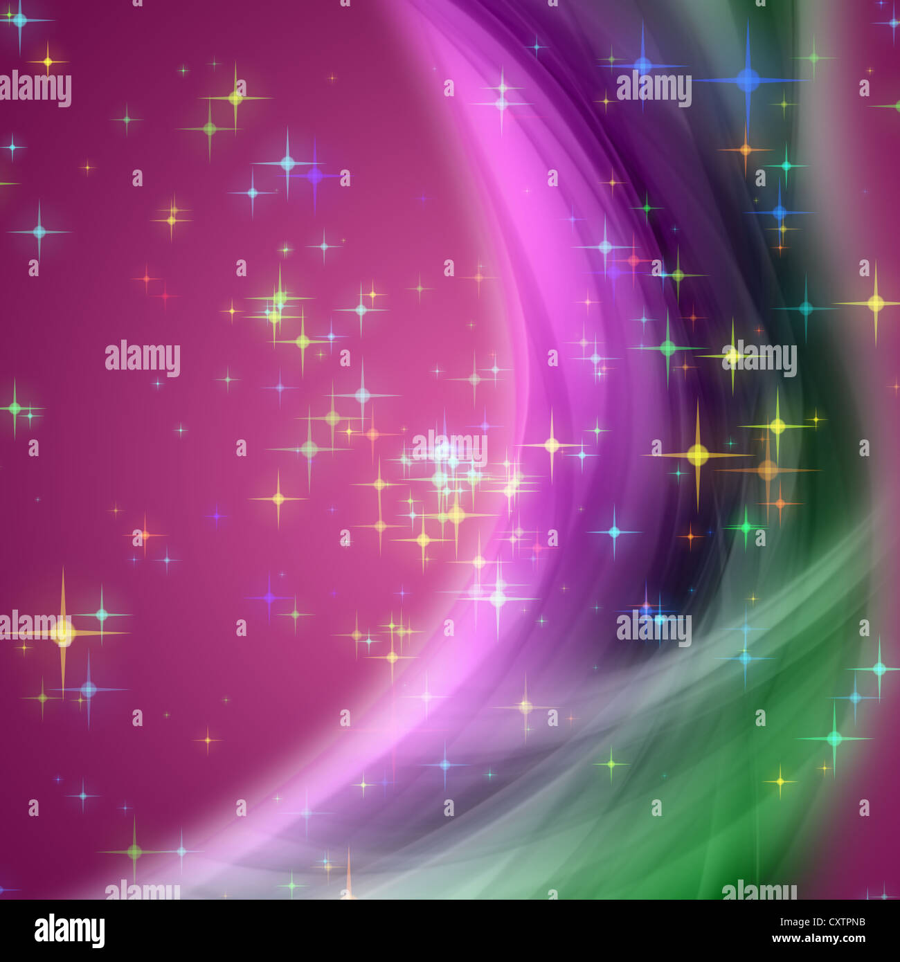 Fantastic Christmas wave design with glowing stars Stock Photo - Alamy