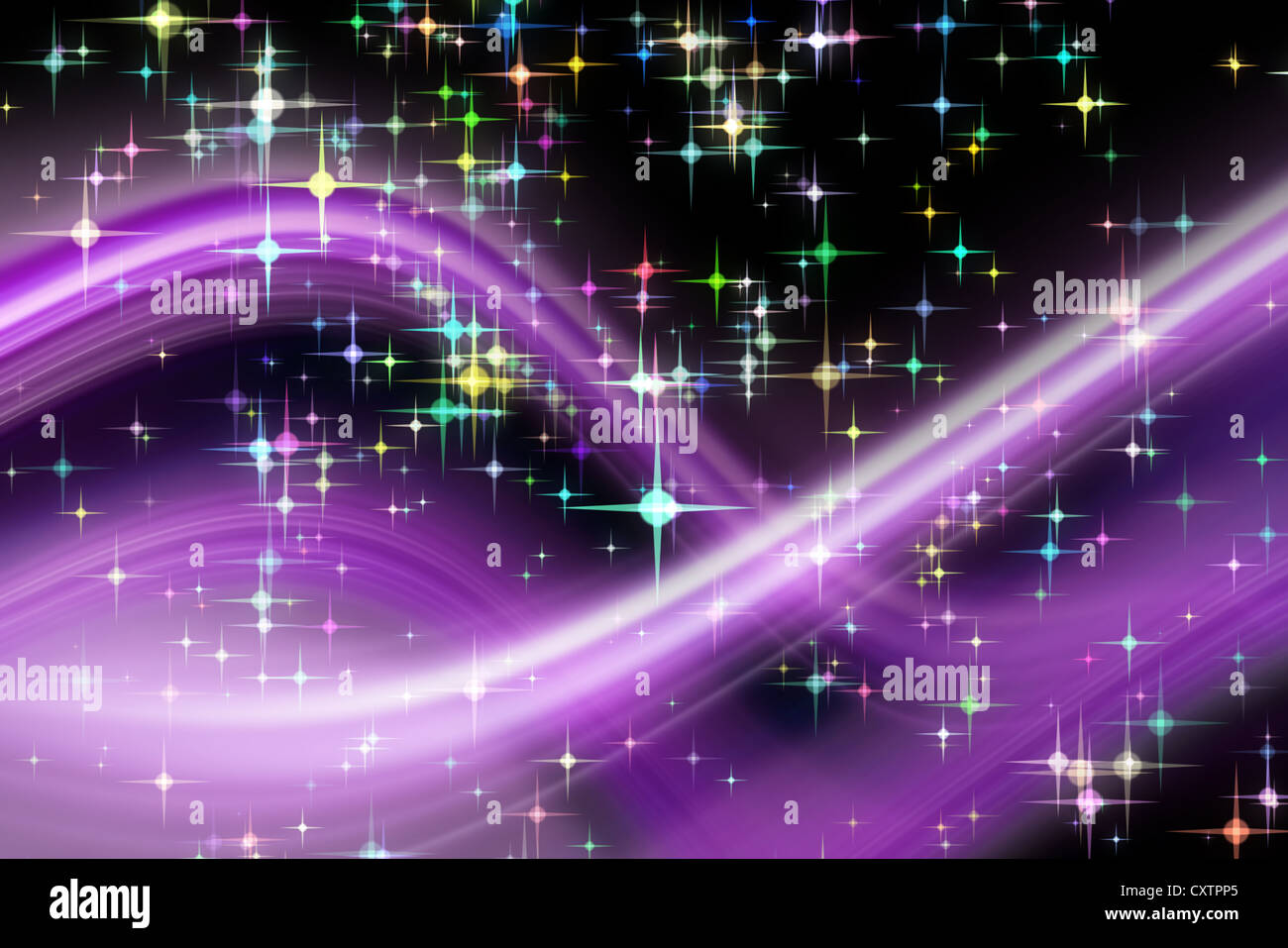 Fantastic Christmas wave design with glowing stars Stock Photo - Alamy