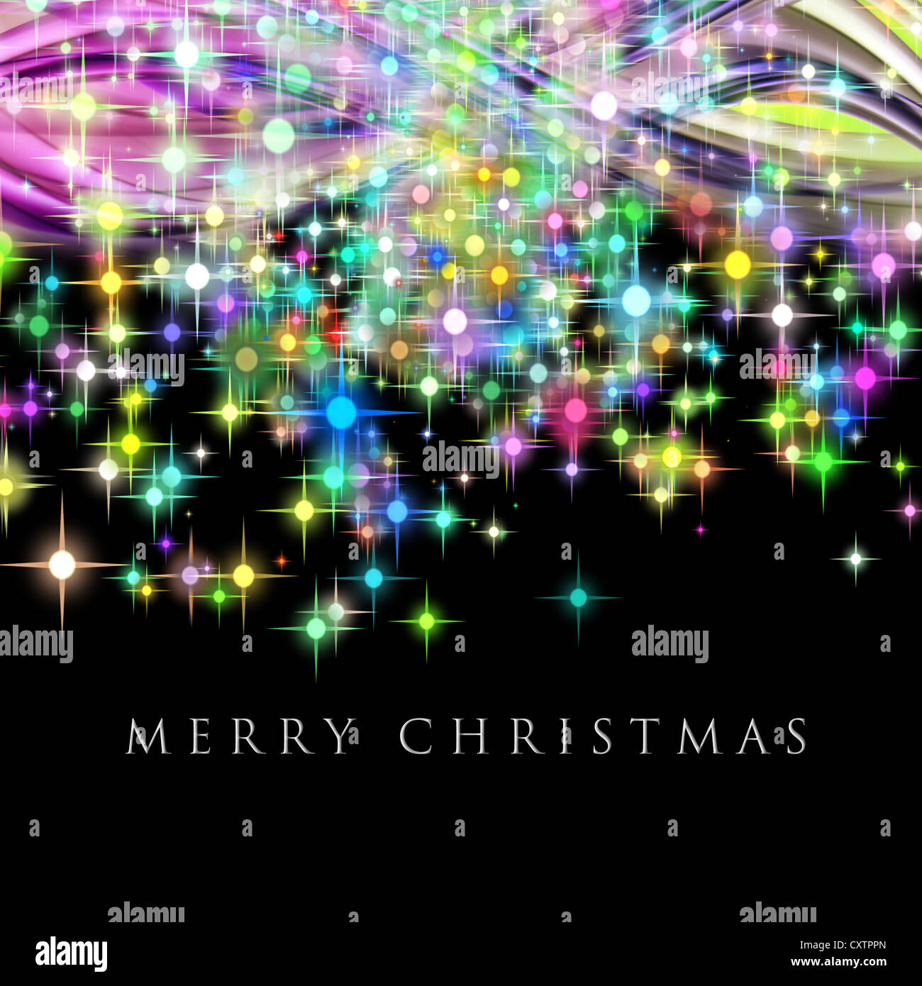Fantastic Christmas wave design with glowing stars Stock Photo - Alamy