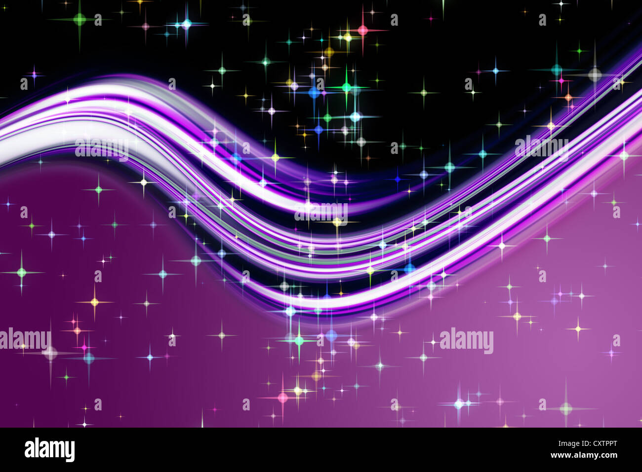 Fantastic Christmas wave design with glowing stars Stock Photo - Alamy