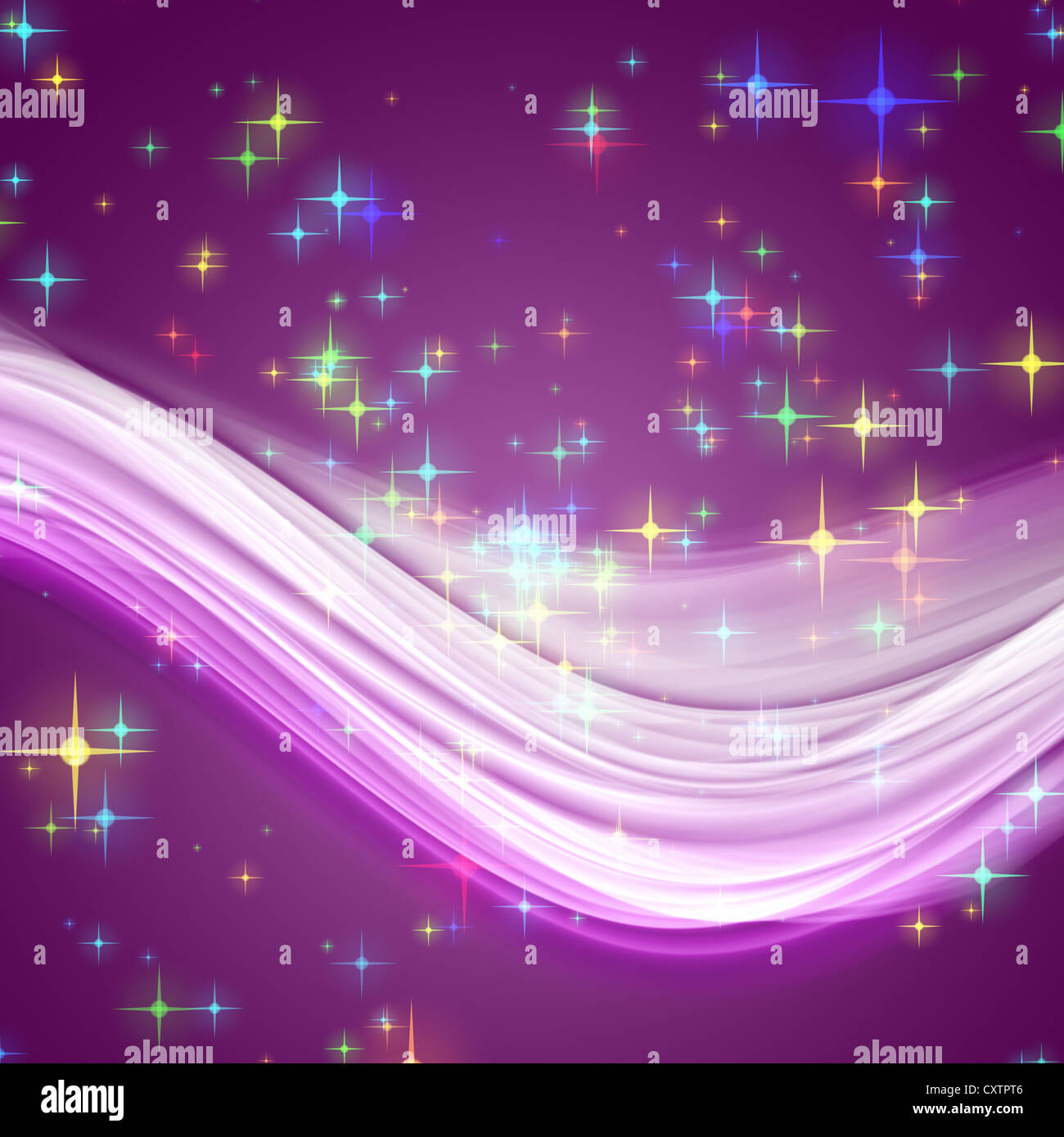 Fantastic Christmas wave design with glowing stars Stock Photo - Alamy