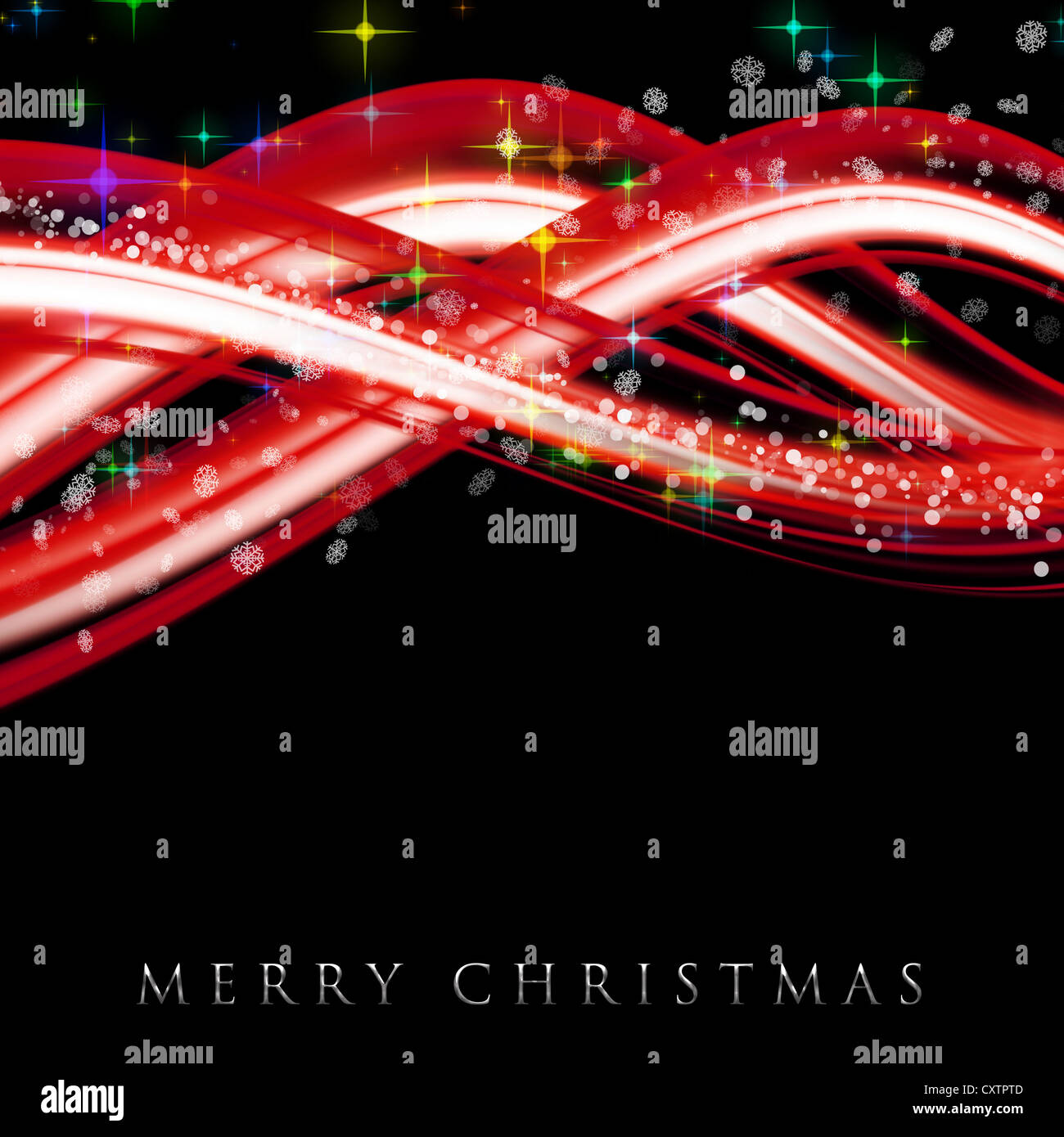 Fantastic Christmas wave design with snowflakes and glowing stars Stock ...