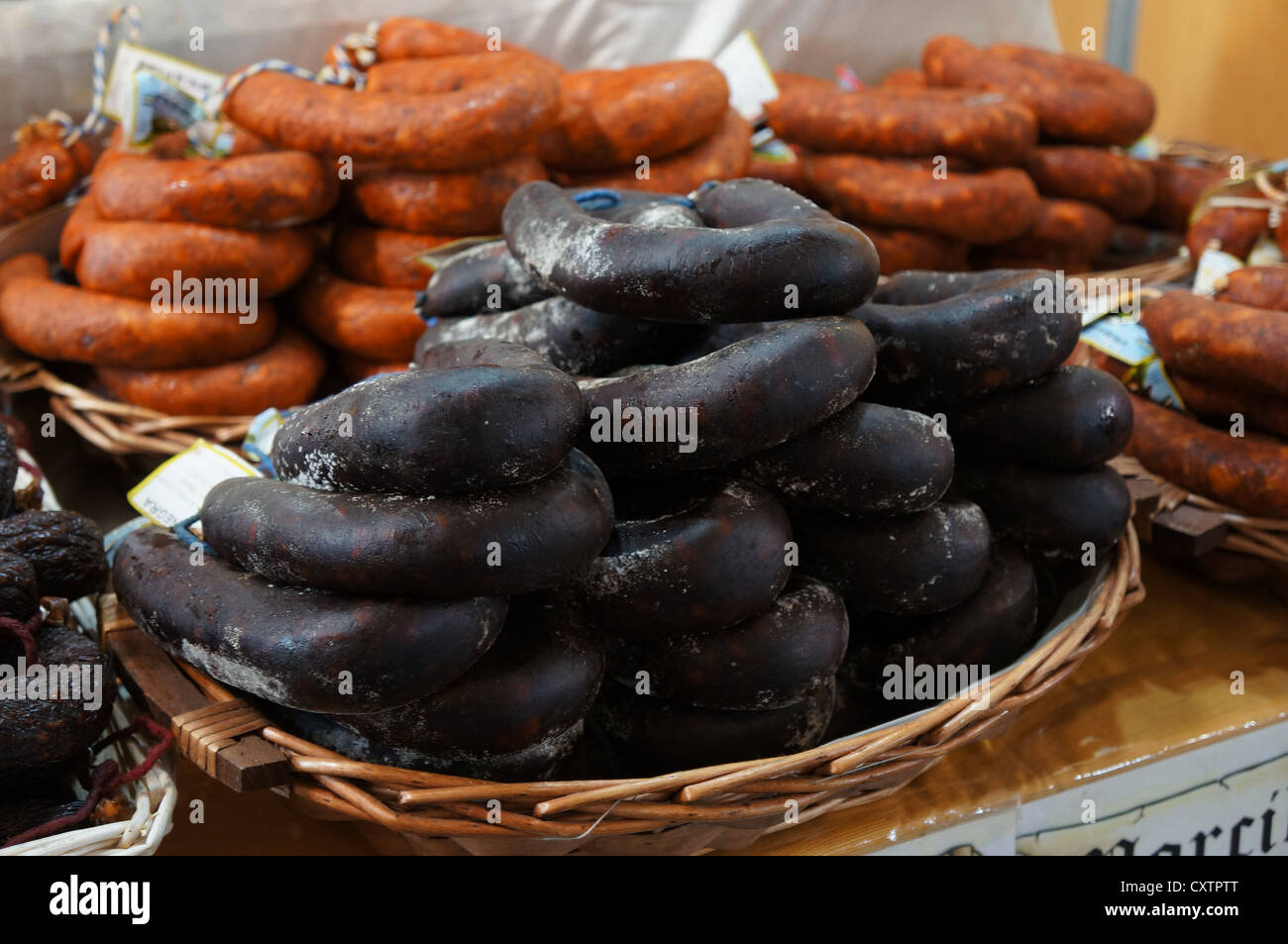 a morcillas, typical Spanish sausage, the fair International Livestock ...