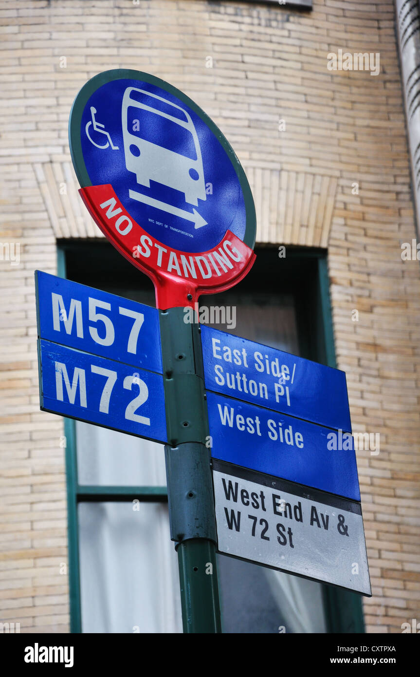 Bus stop, New York, USA Stock Photo - Alamy