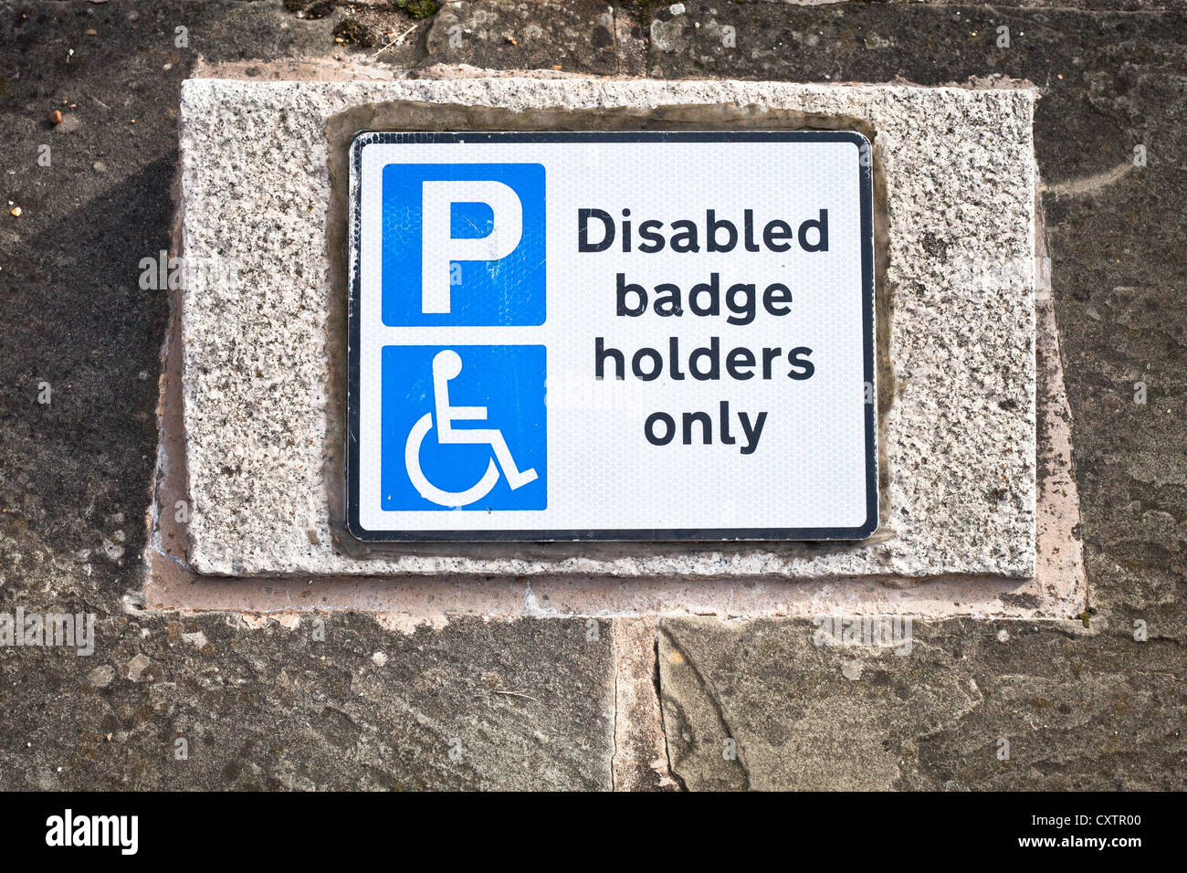 Sign for disabled parking in the UK Stock Photo - Alamy