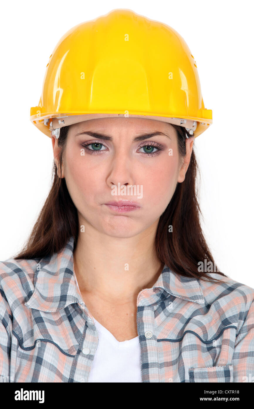 Angry construction worker Stock Photo - Alamy
