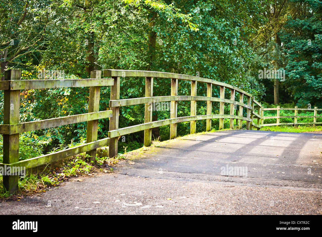 A wooden footbridge in the english countryside Stock Photo - Alamy