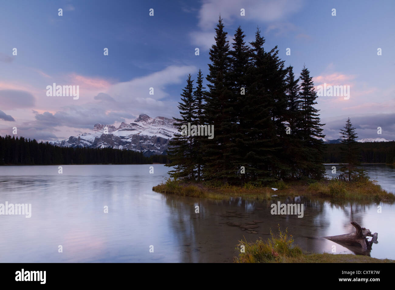 Sunset at two jack lake hi-res stock photography and images - Alamy