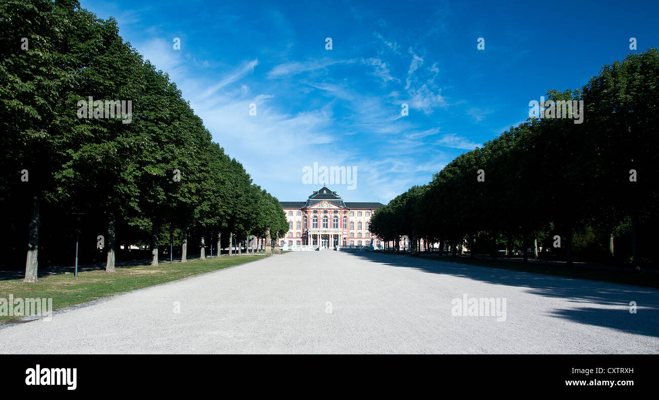 Beautiful baroque castle Bruchsal in Germany, view from the park Stock ...