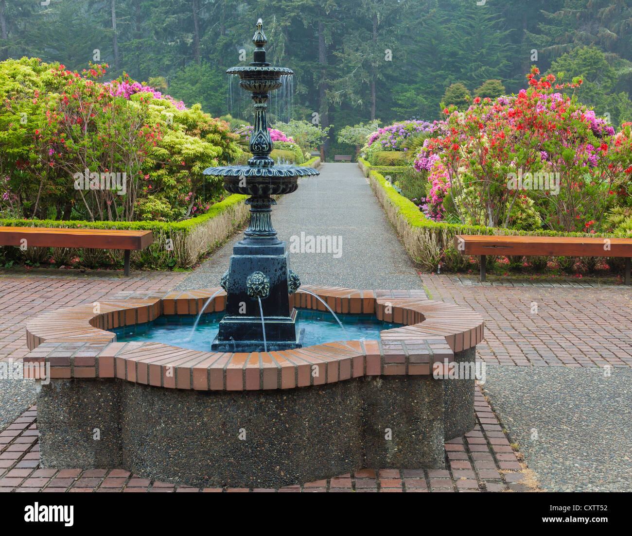 Shore Acres State Park, OR: The Simpson Estate garden with fountain and ...