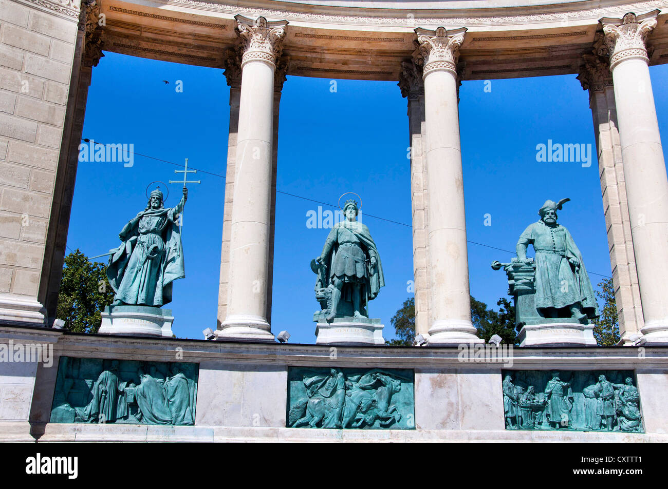 Statue of Hungarian Kings, Heroes Square, Budapest, Hungary Stock Photo ...