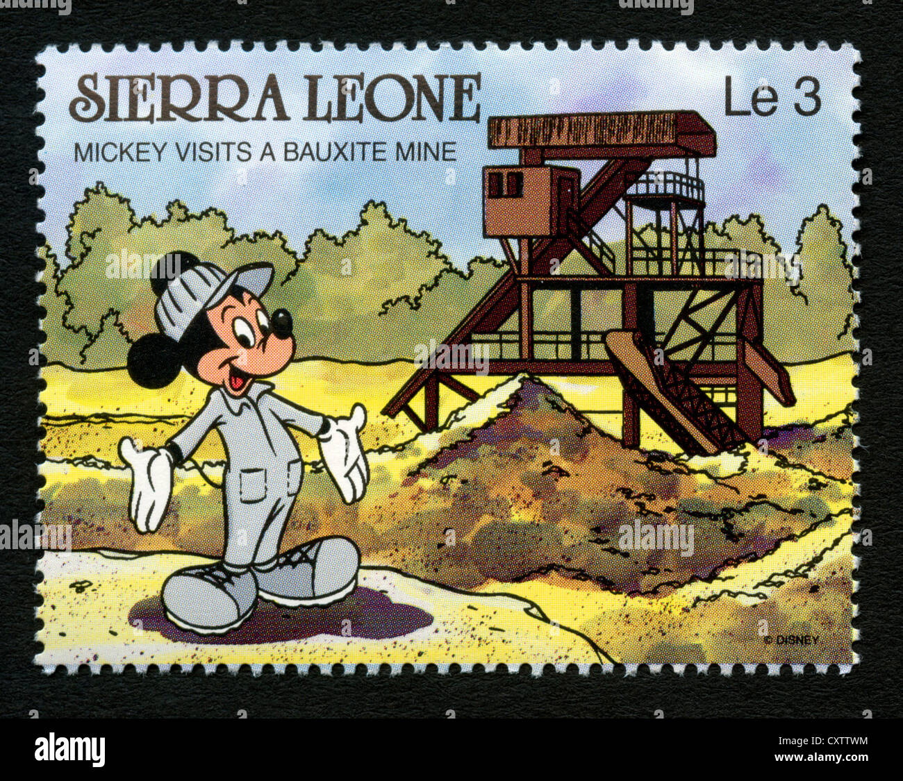 Sierra Leone postage stamp - Disney cartoon characters - Mickey Mouse ...