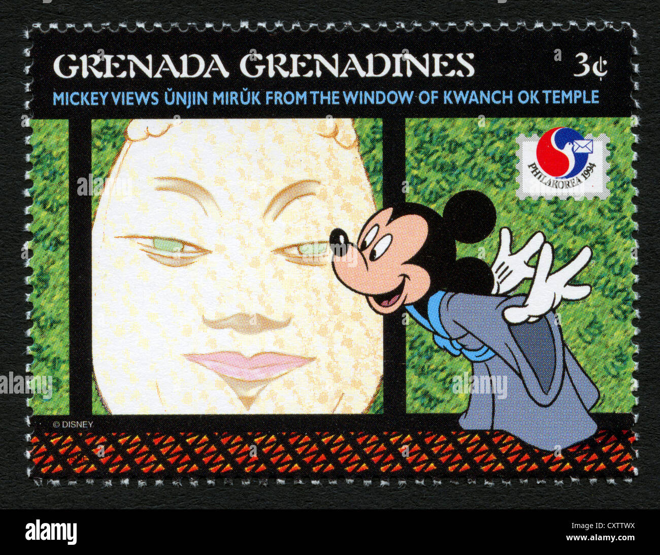 Grenada postage stamp - Disney cartoon characters - Mickey Mouse Stock ...