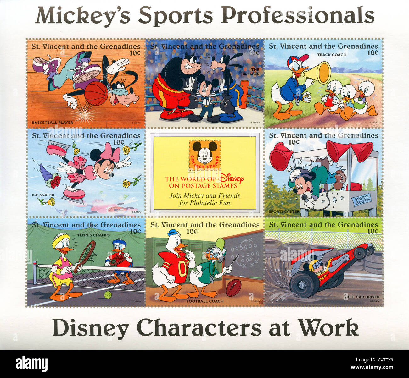 Saint Vincent and the Grenadines postage stamps - Disney cartoon ...